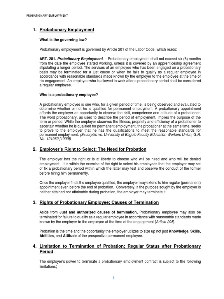 Probationary Employment | Probation | Employment