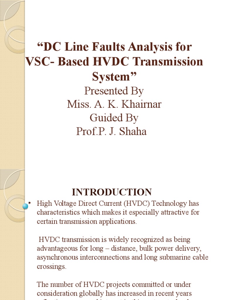 DC Line Faults Analysis For VSC-Based HVDC Transmission System | PDF | High Voltage Direct ...