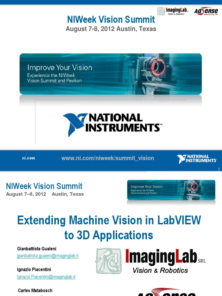 TS9566 Extending Machine Vision in LabVIEW To 3D Applications | PDF ...