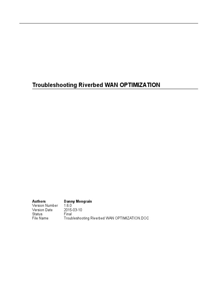 Troubleshooting Riverbed WAN Optimization | PDF | Transmission Control ...