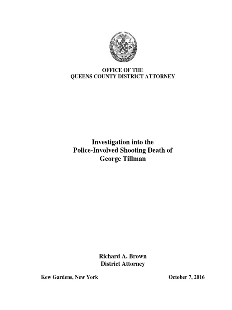 Tillman - Final Redacted Report | PDF | New York City Police Department ...