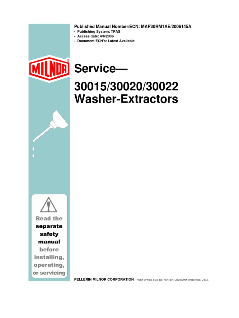 Manual Lavadora Milnor System 7 | PDF | Valve | Machines