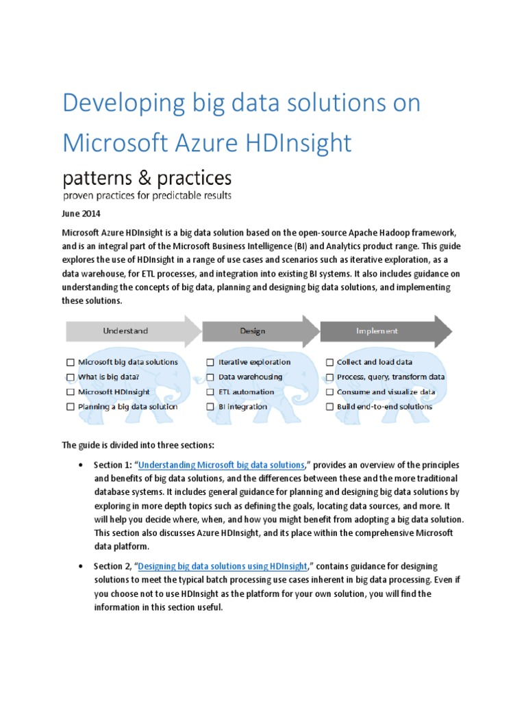Developing Big Data Solutions On Microsoft Azure HDInsight | PDF | Big Data | Apache Hadoop