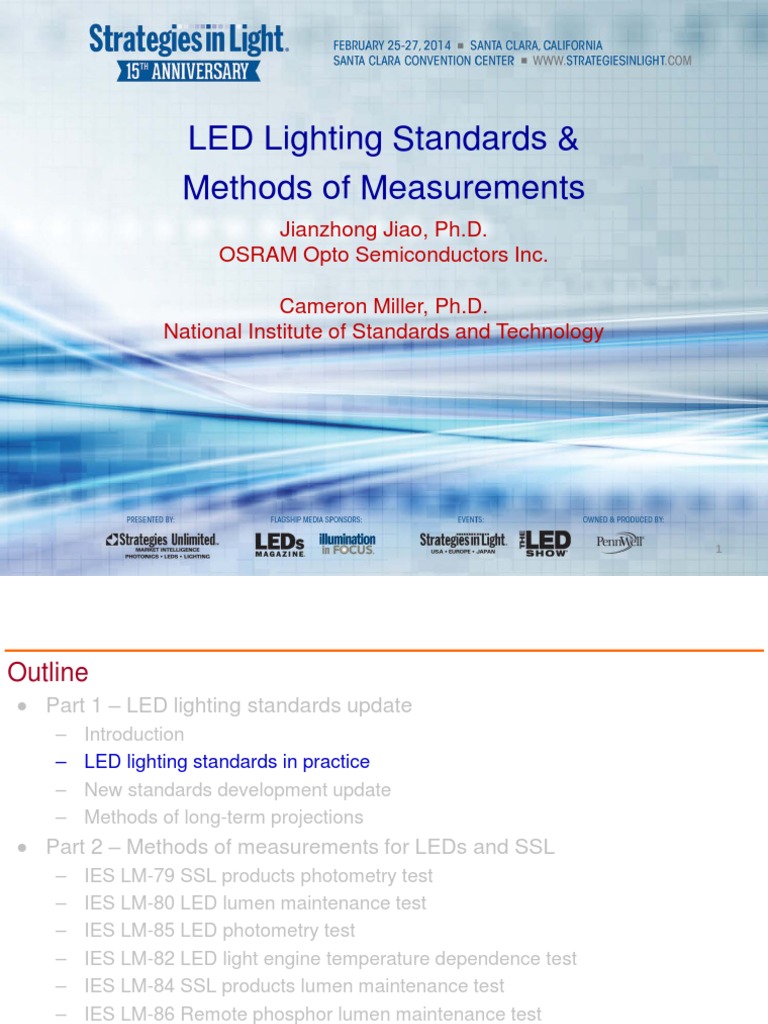 LED Standards and Methods of Measurements | PDF | Light Emitting Diode ...