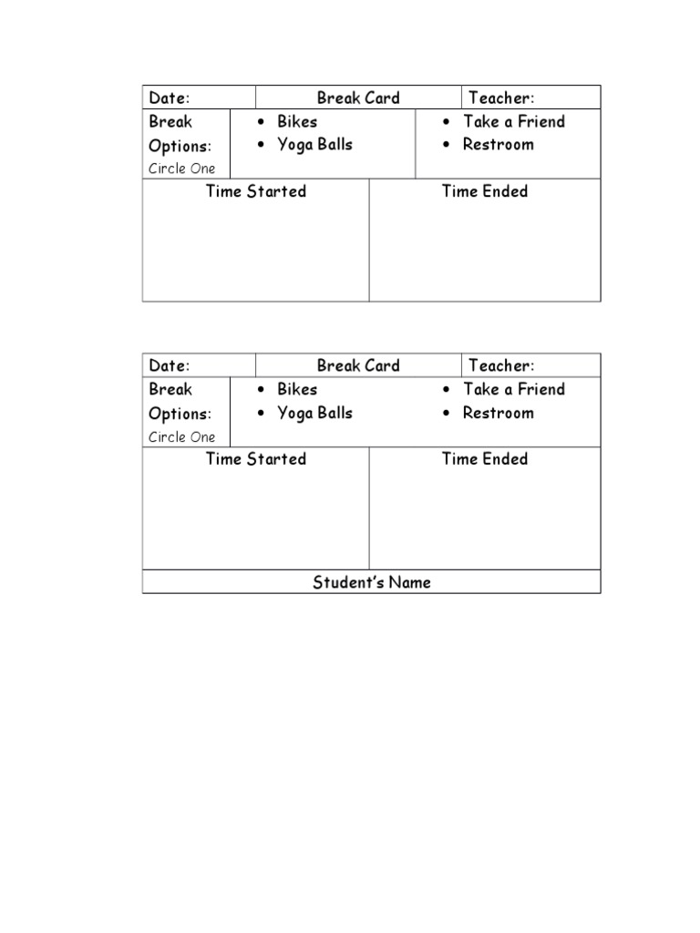 Break Card | PDF | Religion & Spirituality | Lifestyle