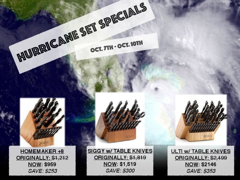 Hurricane Set Specials: Save Up to $353 | PDF