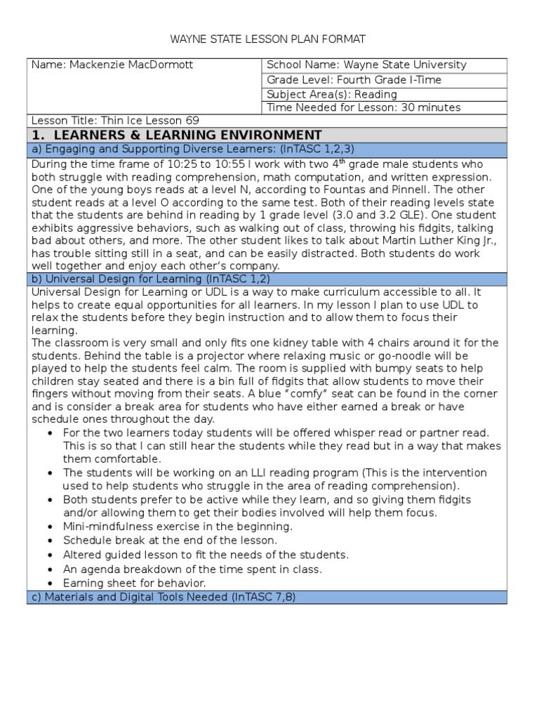 Sed Lesson Plan 1 | PDF | Lesson Plan | Education Theory
