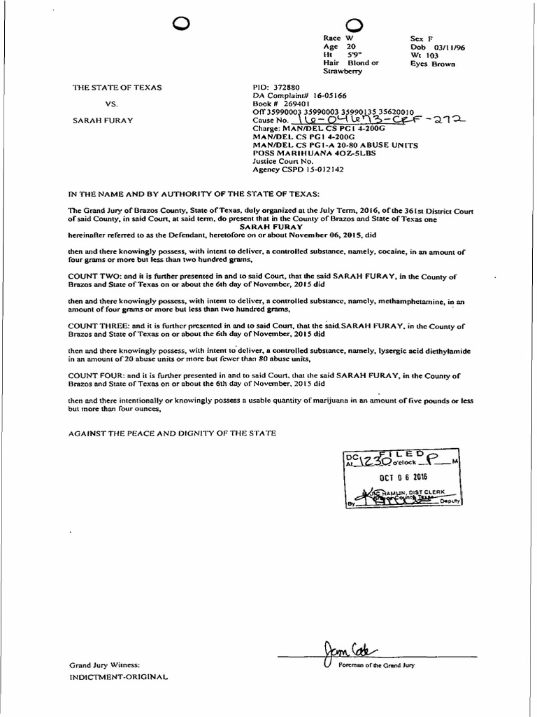 Sarah Furay Indictment OCR | PDF