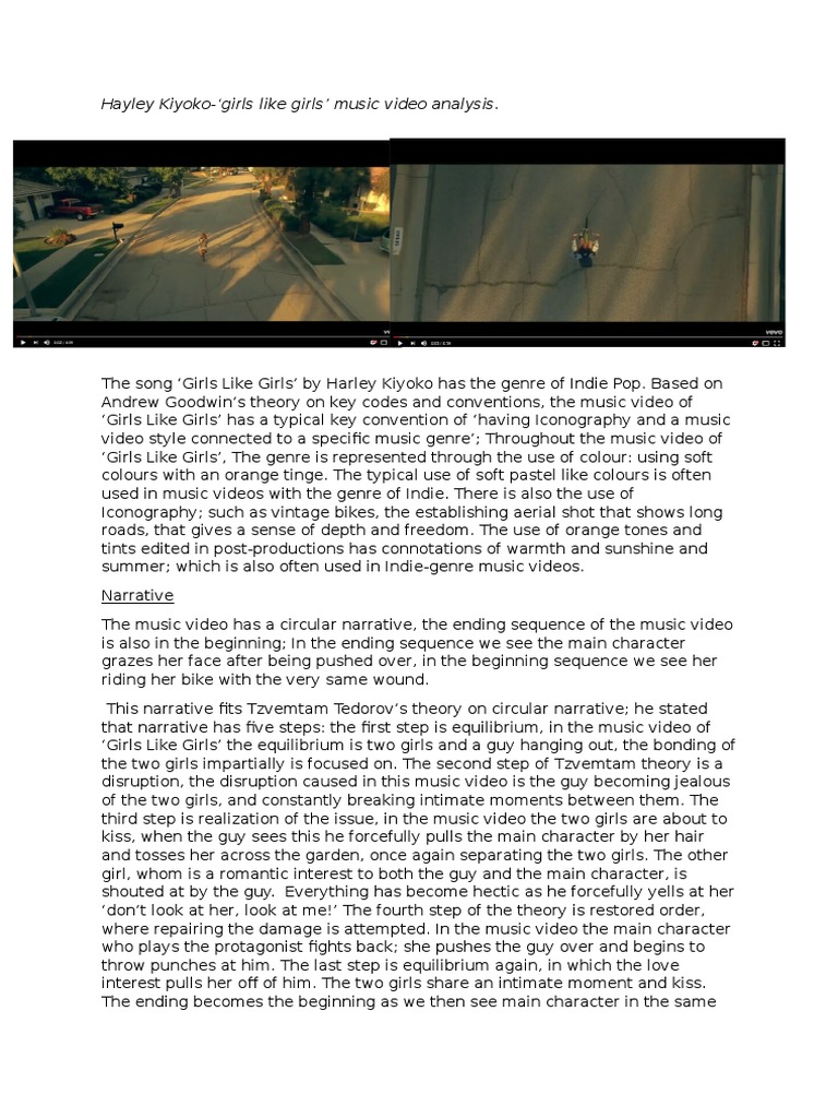 Analysis of "Girls Like Girls" Video | PDF | Romance (Love) | Homosexuality