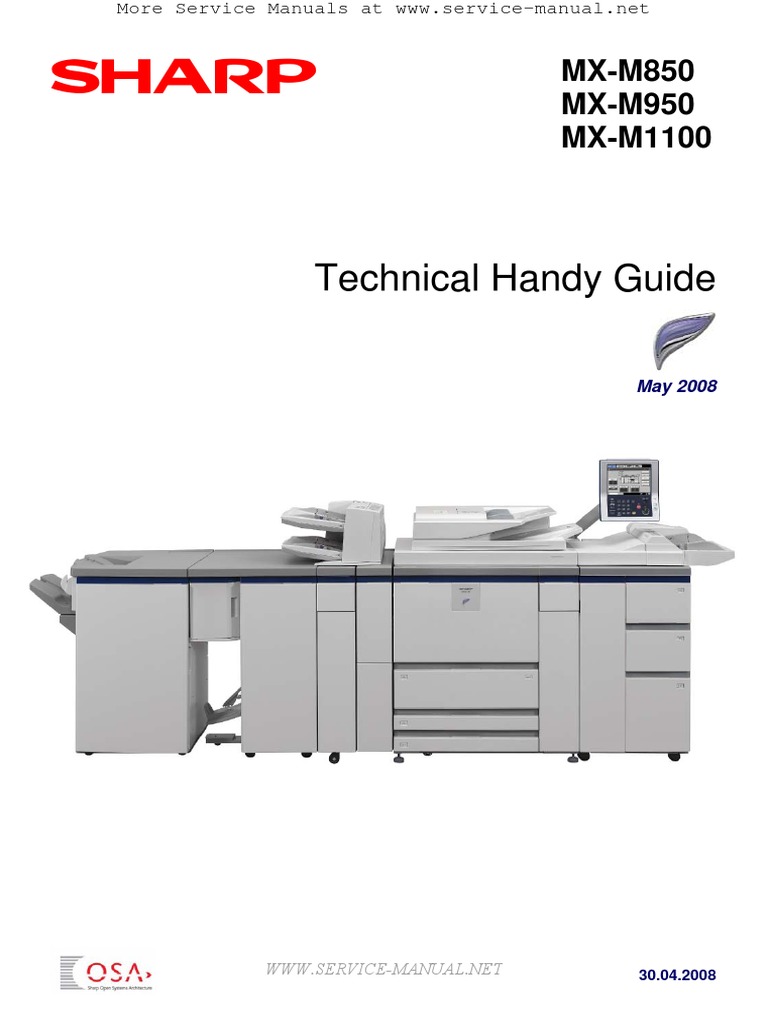 SHARP MX-M850 Series Tech Handy Guide | PDF | Image Scanner | Fax