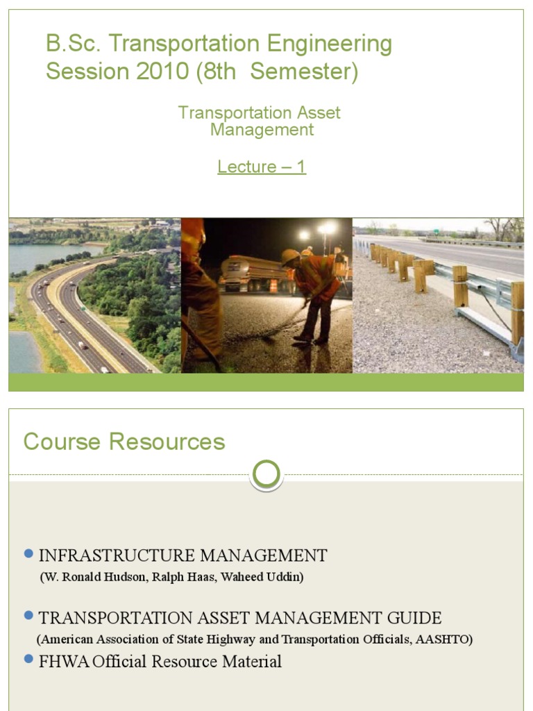 Lecture 1 - Transportation Asset Management | PDF | Asset Management ...