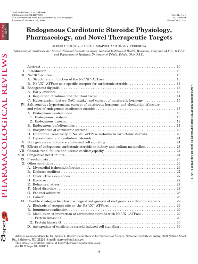 Endogenous Cardiotonic Steroids | PDF | Adenosine Triphosphate ...
