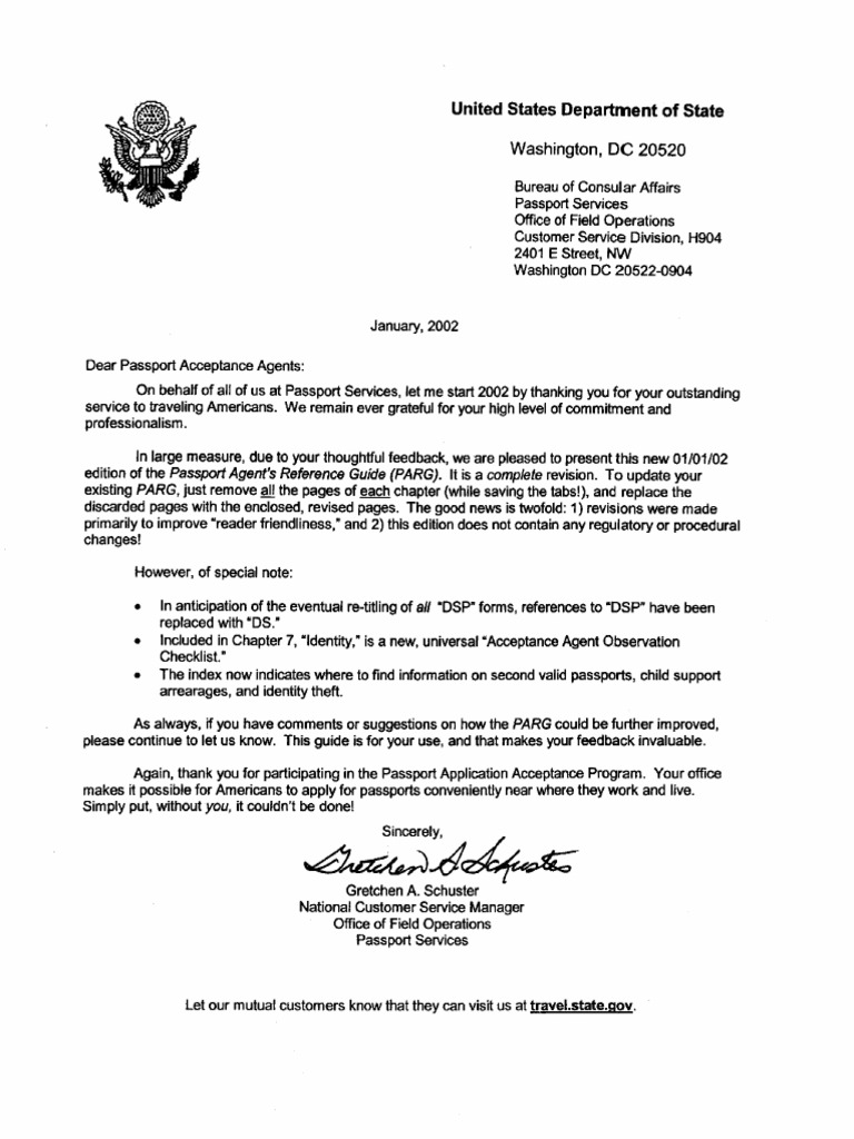 Us Passport Acceptance Guide 2002 | PDF