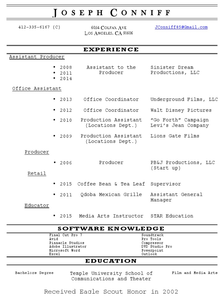 Joseph Conniff Resumeba | PDF | Career & Growth | Social Science