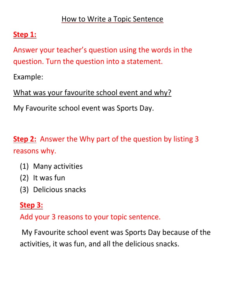Crafting Effective Topic Sentences | PDF | Career & Growth | Language ...