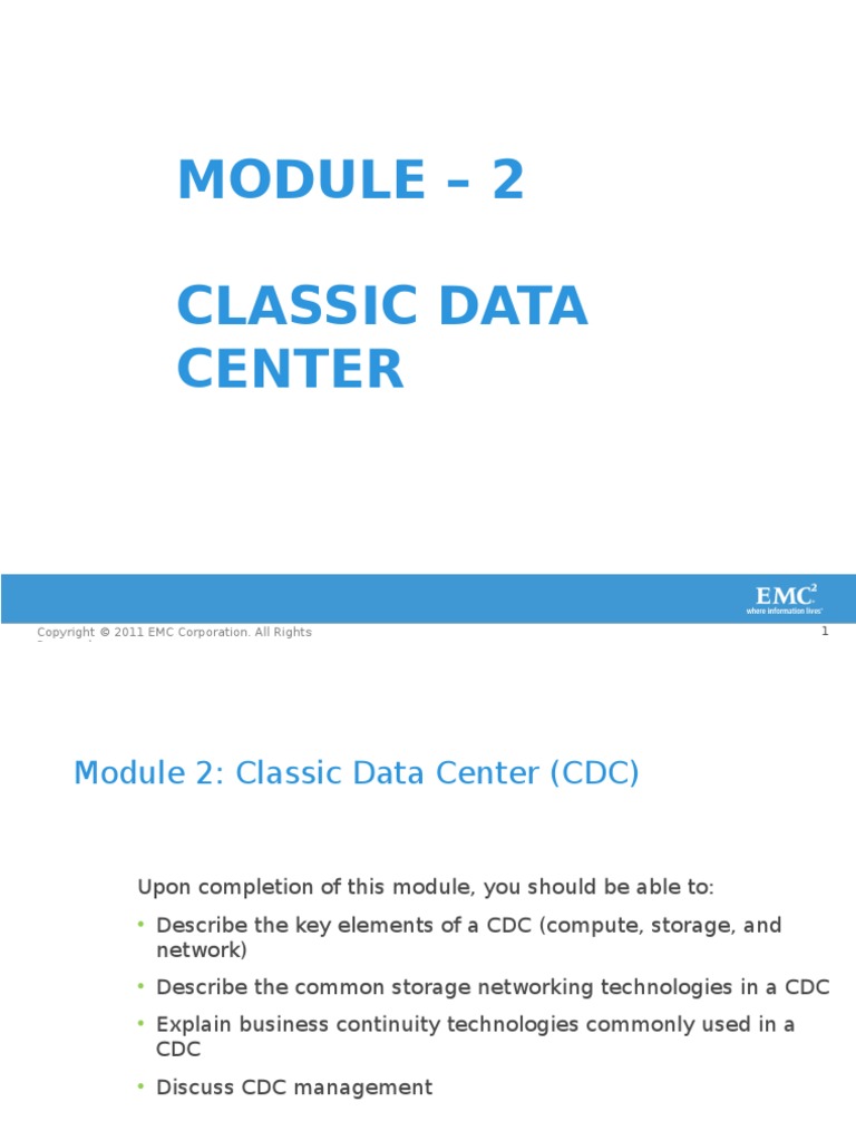 CIS Module 2_Classic Data Center | Computer Network | Databases