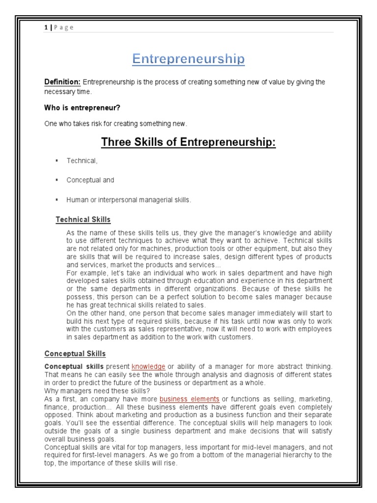 Entrepreneurship Notes | PDF | Trademark | Expense