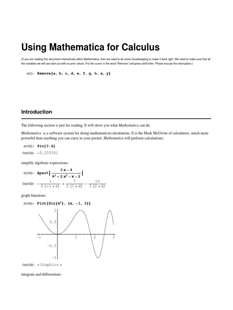 Mathematica 4 Calc | PDF | Derivative | Integral