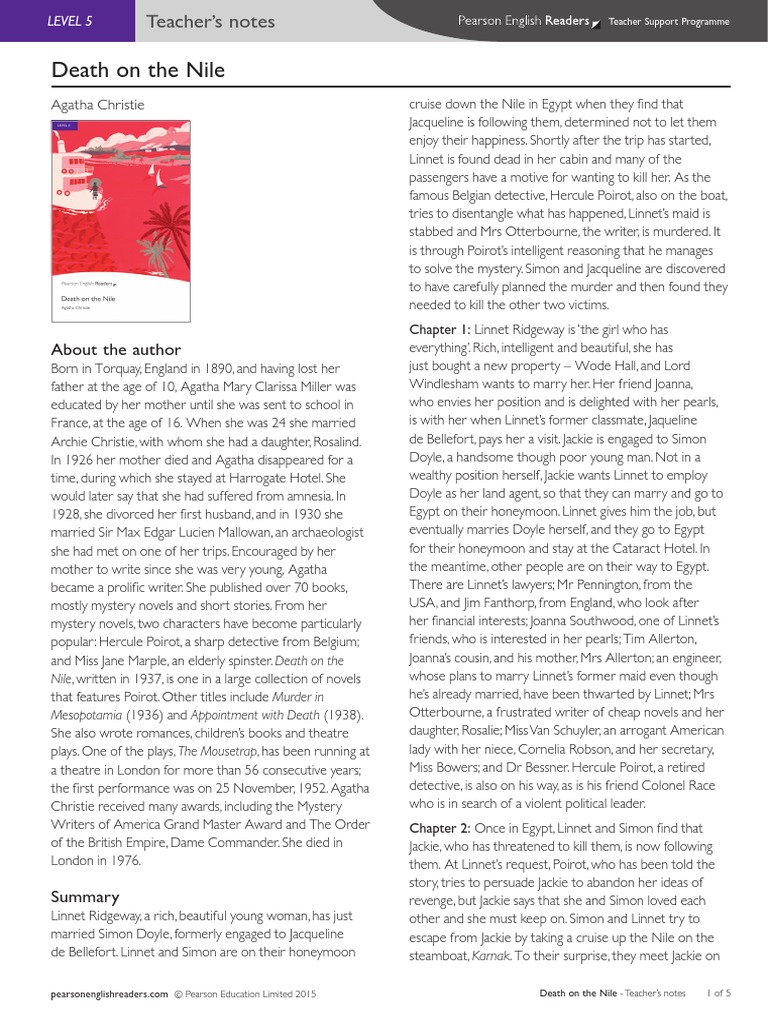 Teacher's Guide: Death on the Nile | PDF | Agatha Christie Characters ...