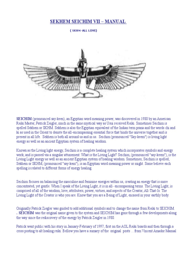 Sekhem-Seichim VII (Jose Marinho) | PDF | Reiki | Religion And Belief