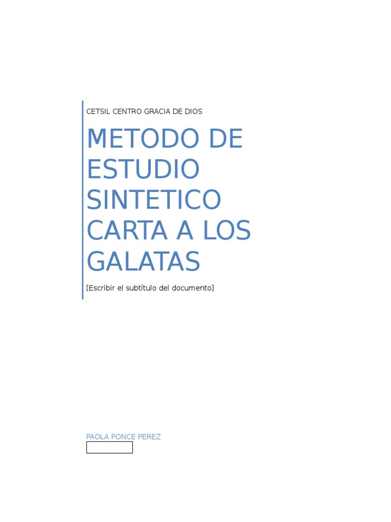 Metodo Sintetico | PDF