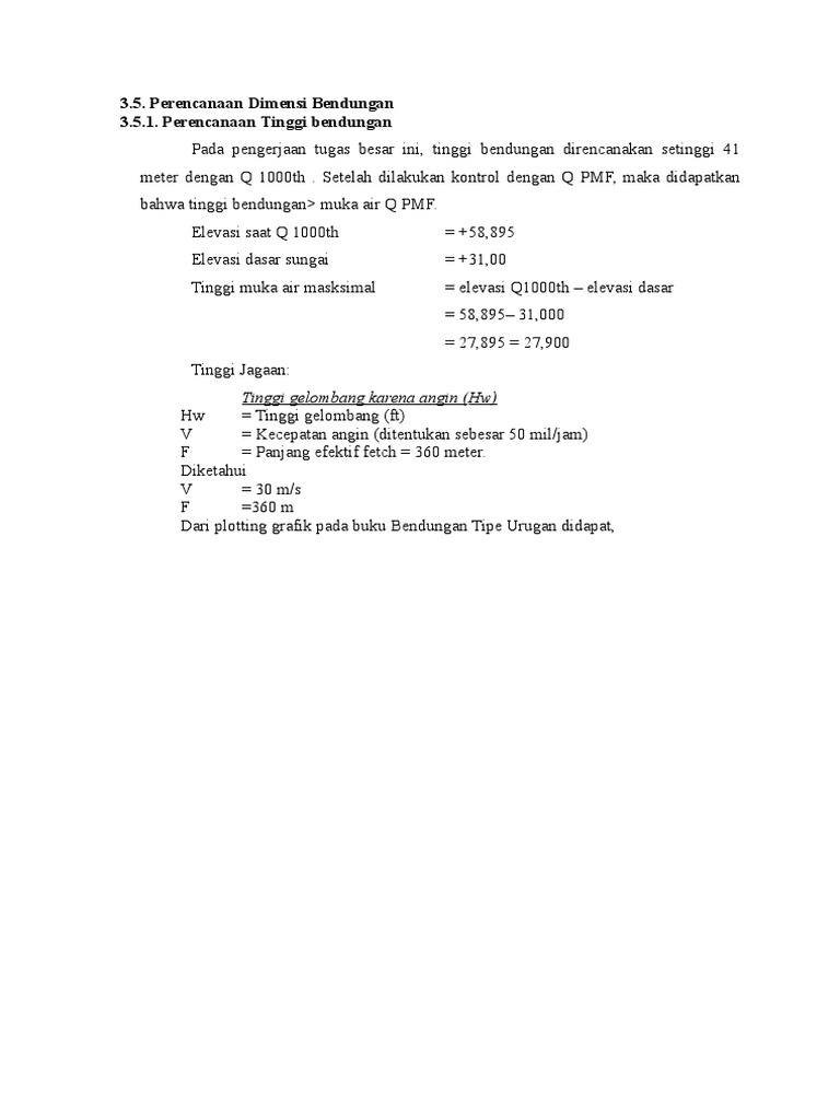 Perencanaan Bendungan Urugan | PDF