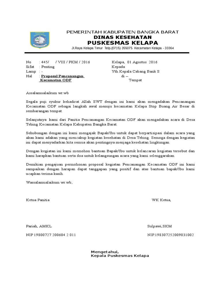 Surat Permohonan Proposal | PDF