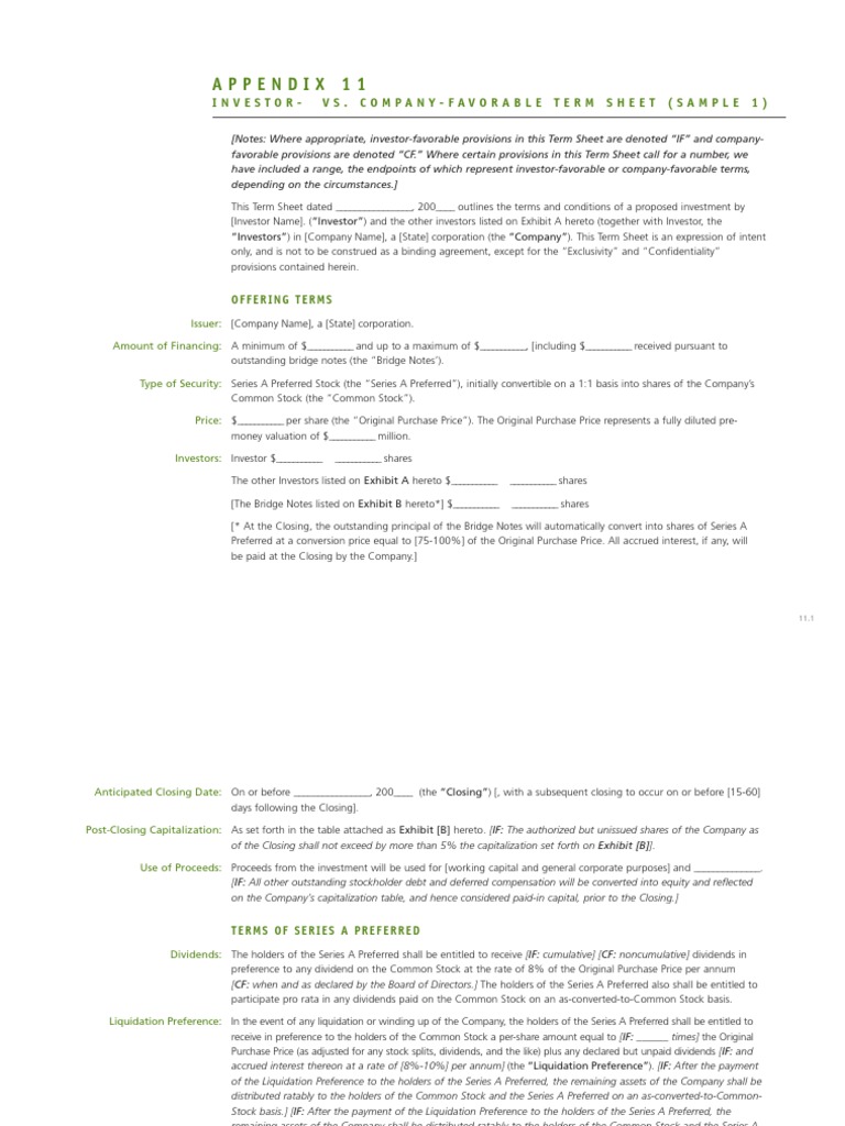 Angel Guidebook - Term Sheet 1 | PDF | Stocks | Securities (Finance)