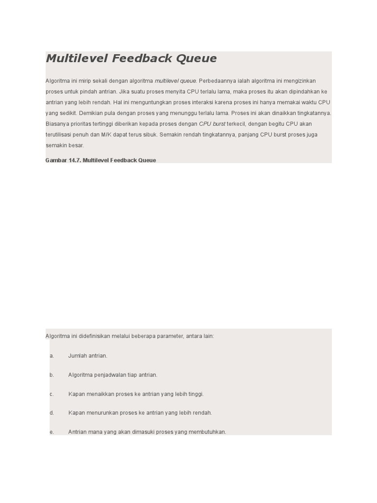 Multilevel Feedback Queue | PDF | Komputer