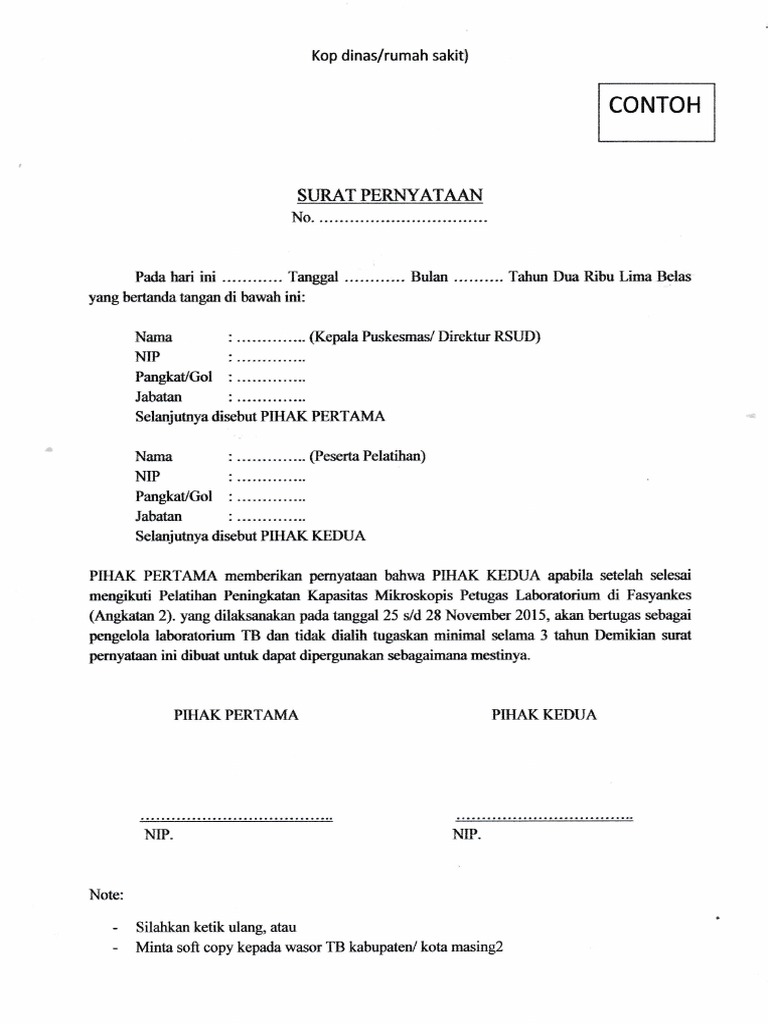 Contoh Surat Pernyataan PDF | PDF