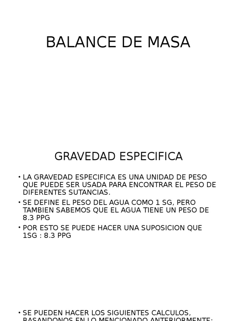 Balance de Masa | PDF | Densidad | Química