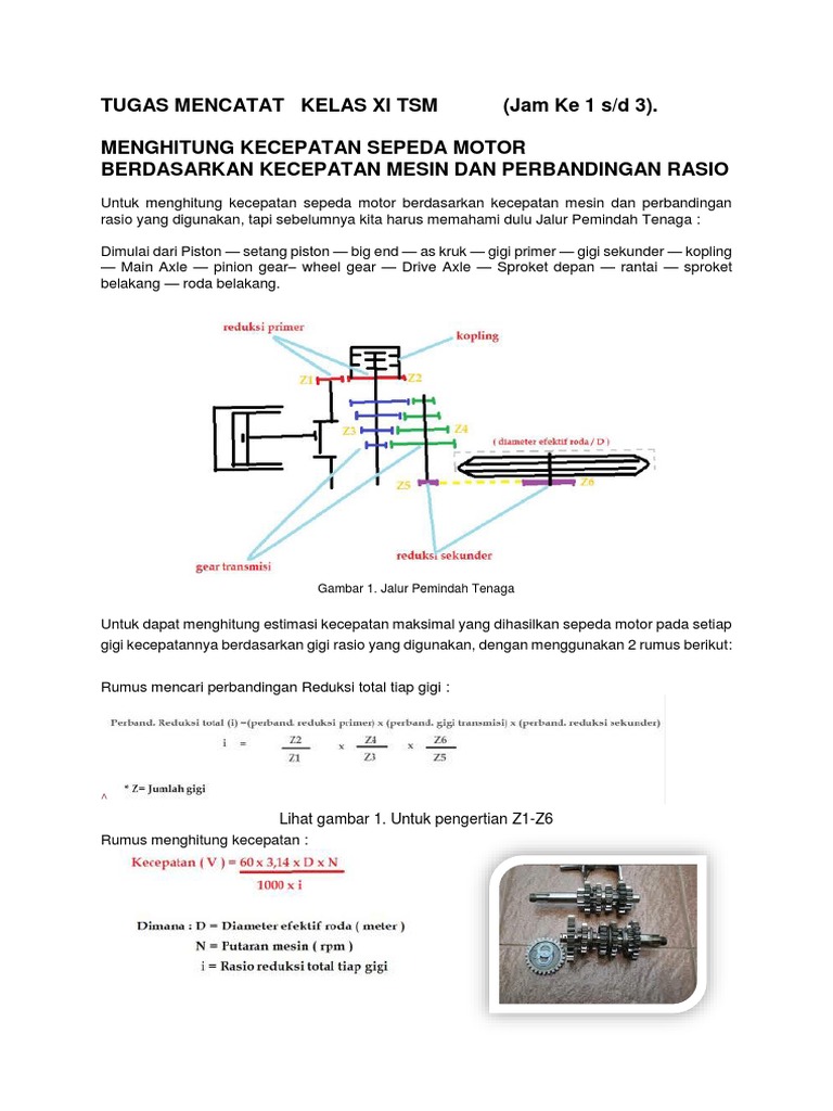 Transmisi - Menghitung Kecepatan Sepeda Motor | PDF