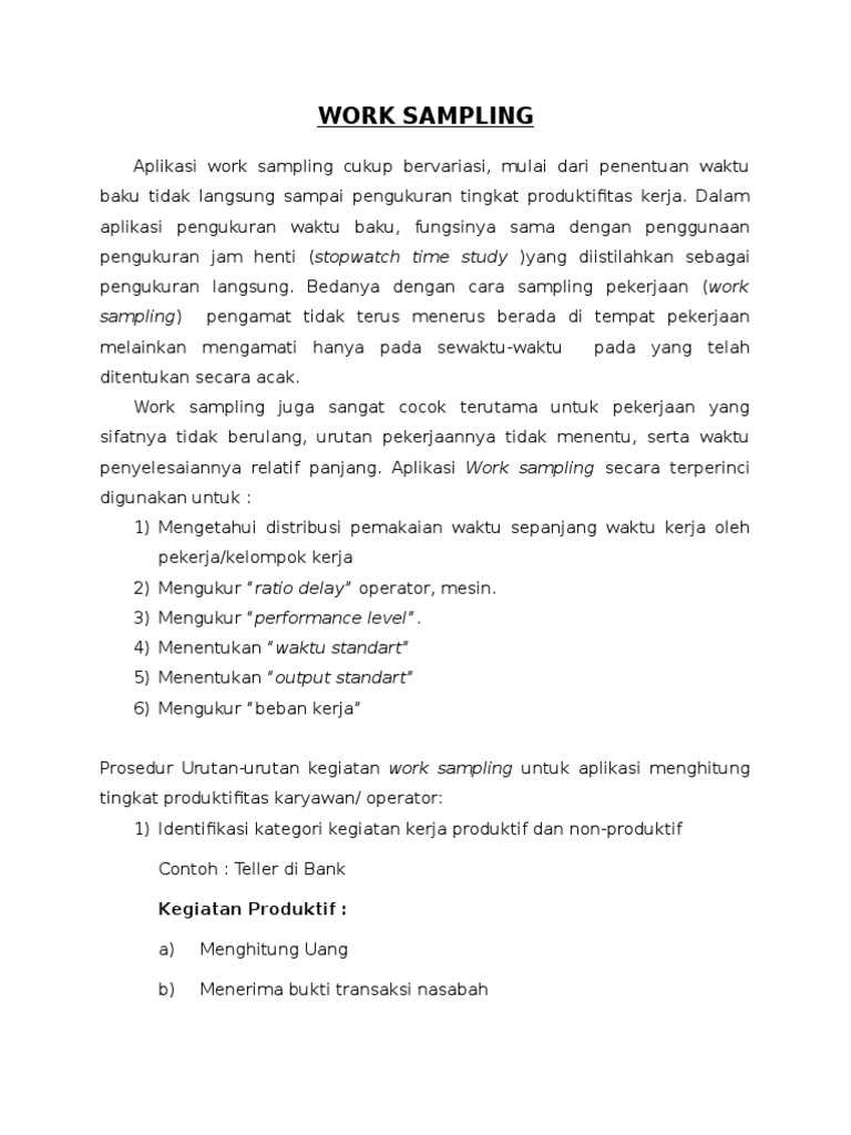 Work Sampling | PDF