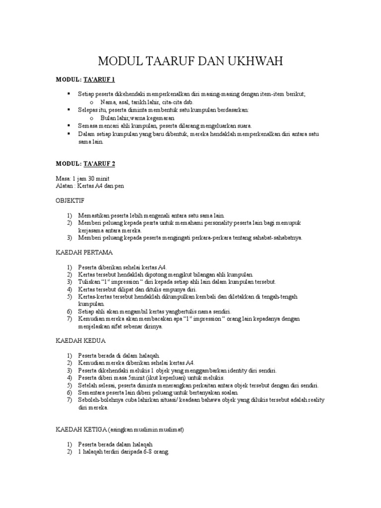 Modul Taaruf | PDF | Karier & Perkembangan | Sains & Matematika