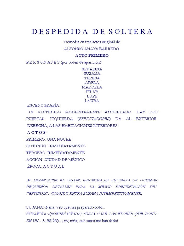 Ejemplos De Redacción De Programas De Despedida De Soltera