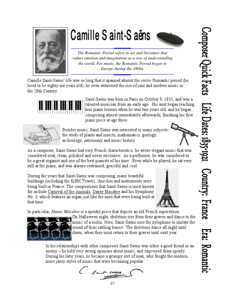 Saint Saens PDF | Camille Saint Saëns | Entertainment