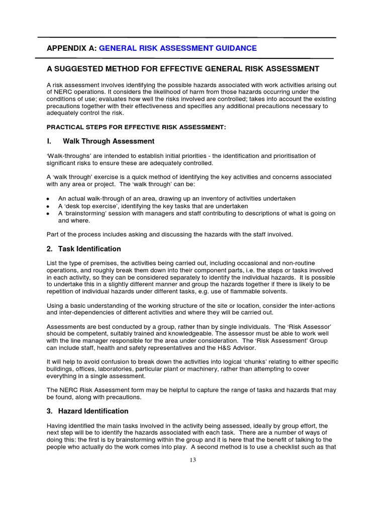 Procedure Risk Assessment | PDF | Risk Assessment | Risk
