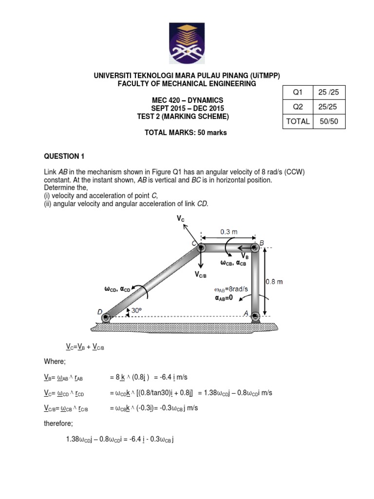 TEST2DEC15answerforstudent SOLUTION | PDF