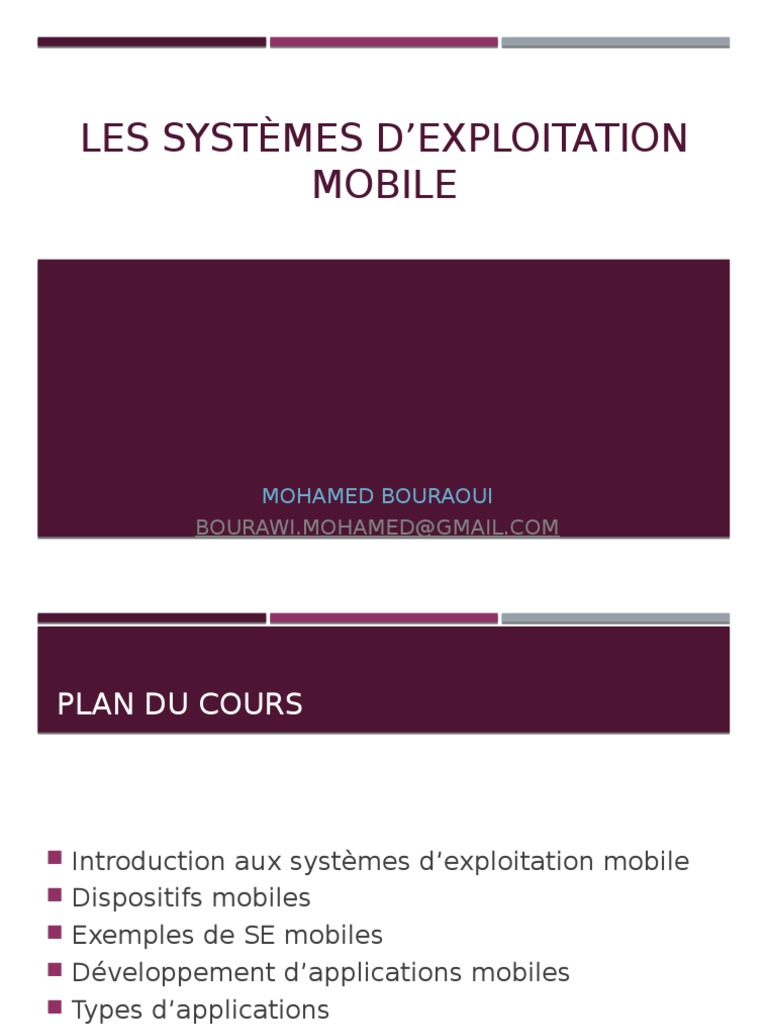 Systeme D’Exploitation Mobile – Système D’Exploitation Exemple ...