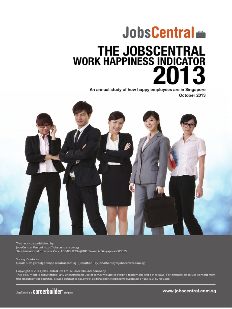2013 JobsCentral Work Happiness Indicator Survey Report PDF | PDF ...