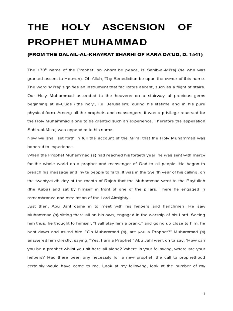 The Holy Ascension of | PDF | Muhammad | Moses In Islam