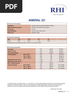 LADLE LINING R Efractory Data Sheet | PDF | Refractory | Density