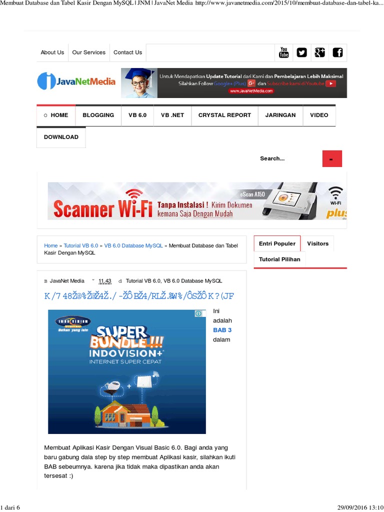 Membuat Database Dan Tabel Kasir Dengan MySQL - JNM - JavaNet Media ...