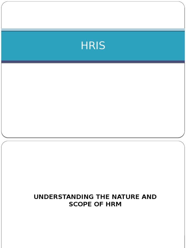 02 HRIS Introduction, Evolution, History, Need | PDF | Career & Growth