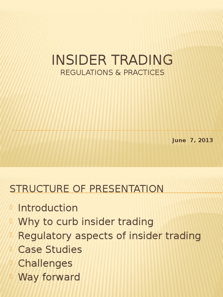 On Insider Trading | PDF | Insider Trading | Stocks