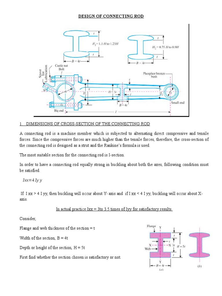 Design of Connecting Rod | PDF | Buckling | Stress (Mechanics)