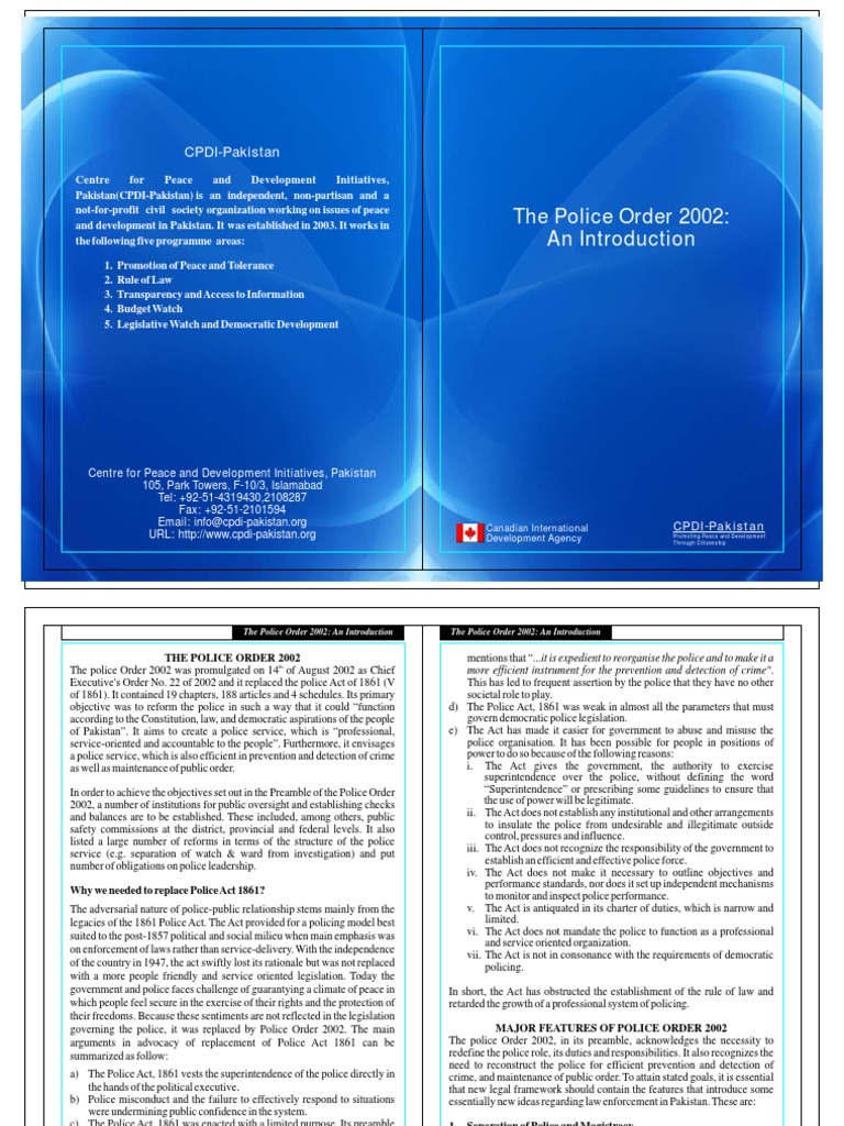 Police Order 2002 | PDF