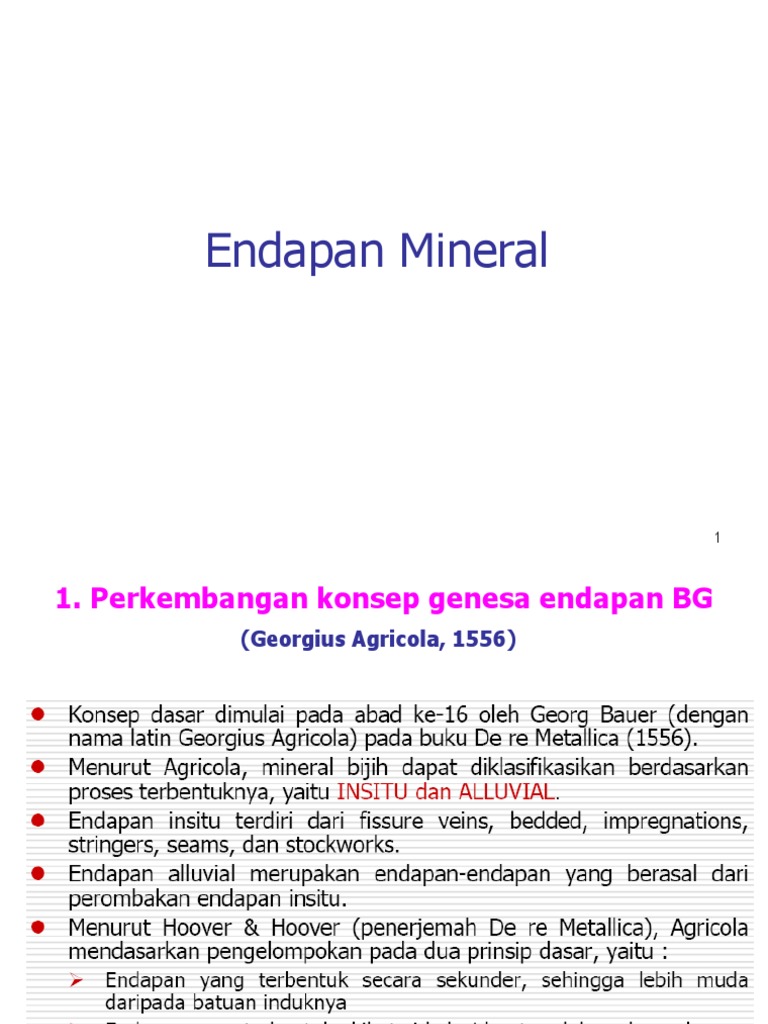 ENDAPAN MINERAL - 3 - Klasifikasi Dan Pembentukan Endapan Bahan Galian ...