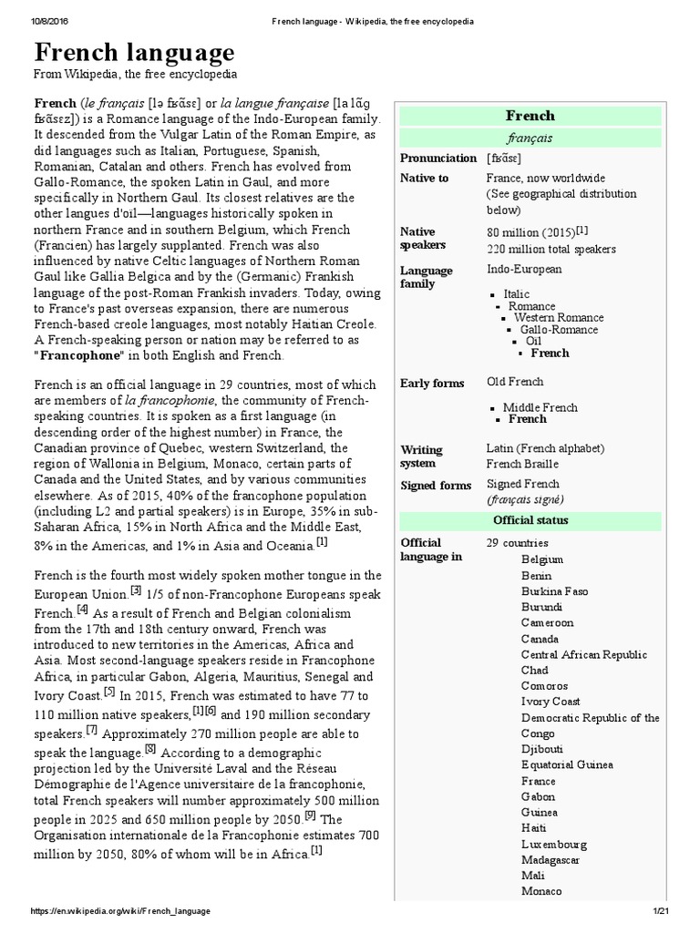 French Language | PDF | French Language | Latin