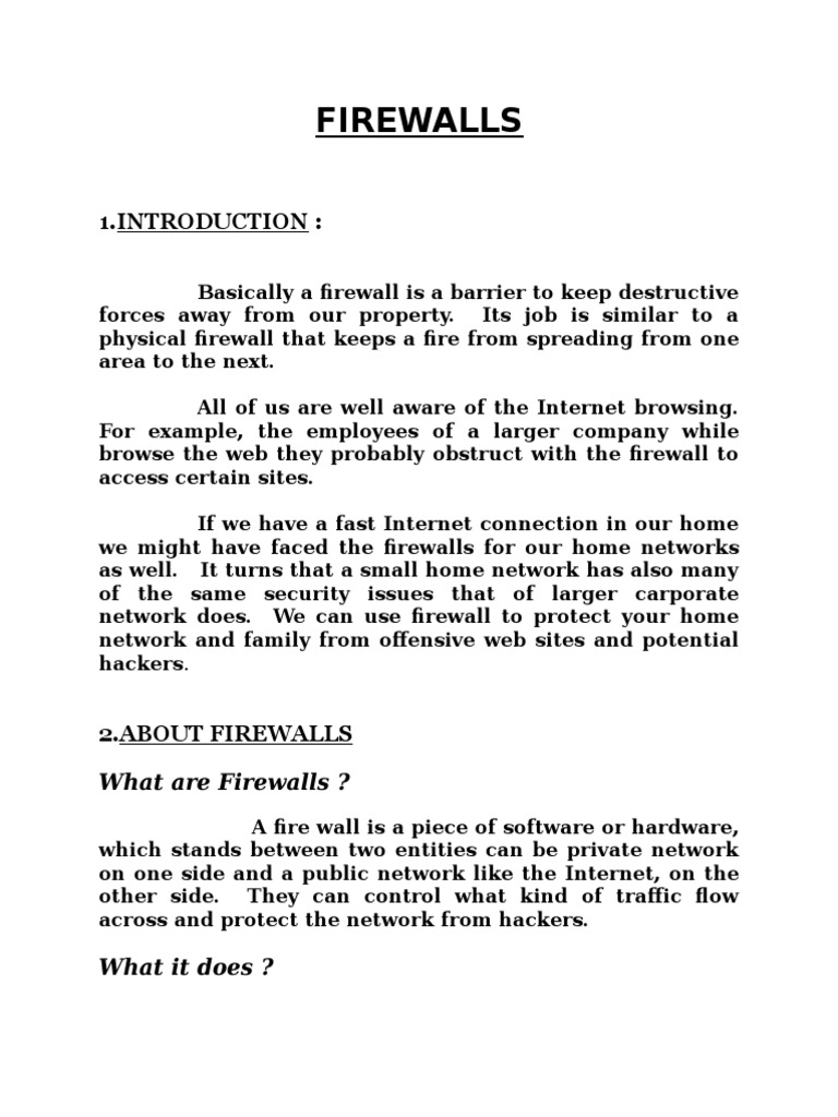 What Are Firewalls ? | PDF | Firewall (Computing) | Port (Computer Networking)